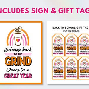 Back to School Coffee Gift Tag, Teacher Appreciation Donut Sign ...