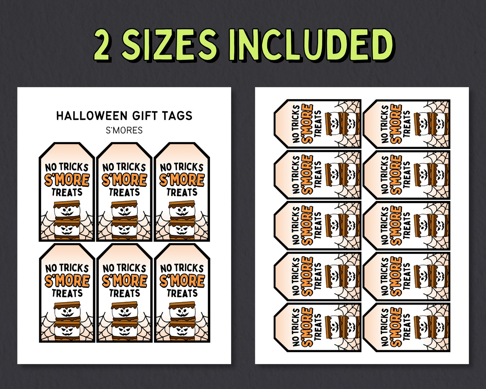 Halloween Smores Treat Tag, Halloween Treat Bag Tags, Smores Halloween ...