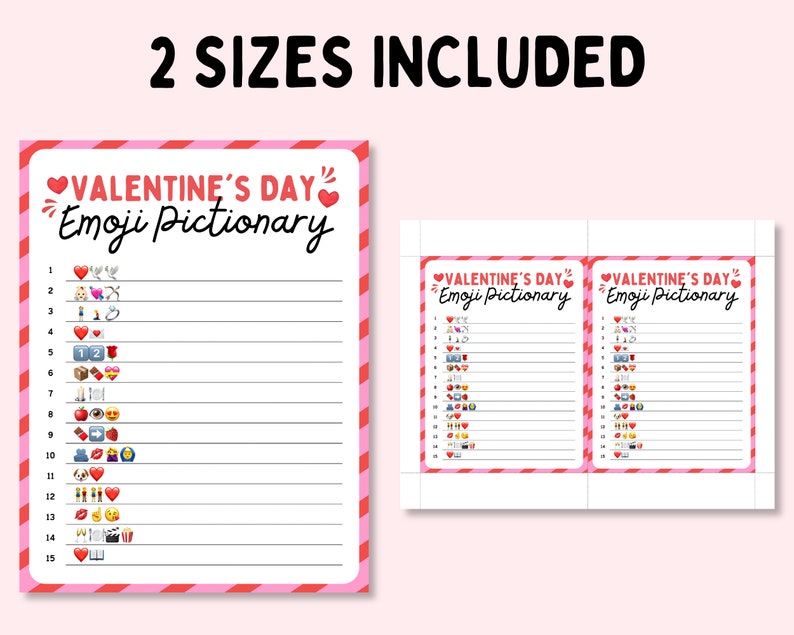 Valentines Day Emoji Pictionary, Valentines Day Party Game, Valentines ...