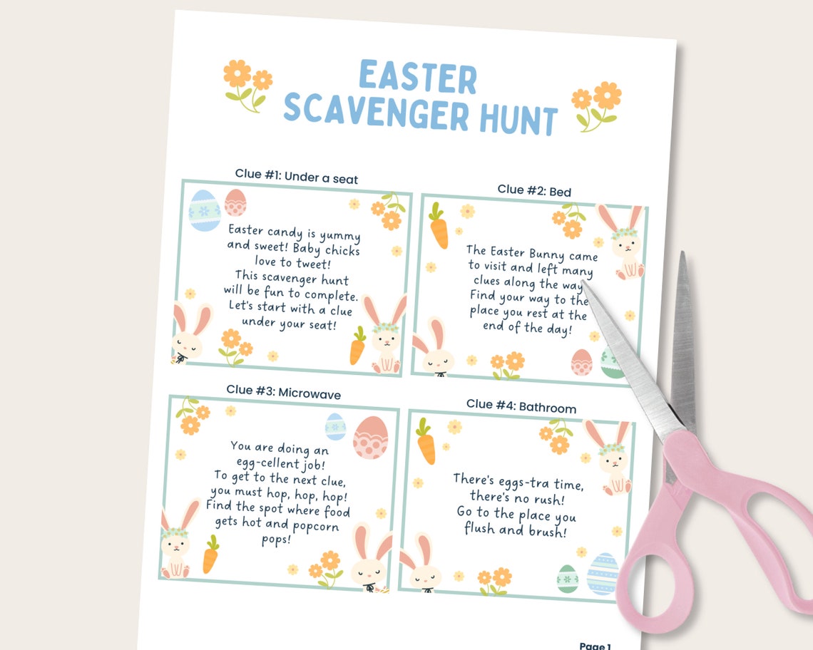 Easter Scavenger Hunt for Kids Kids Easter Treasure Hunt - Etsy