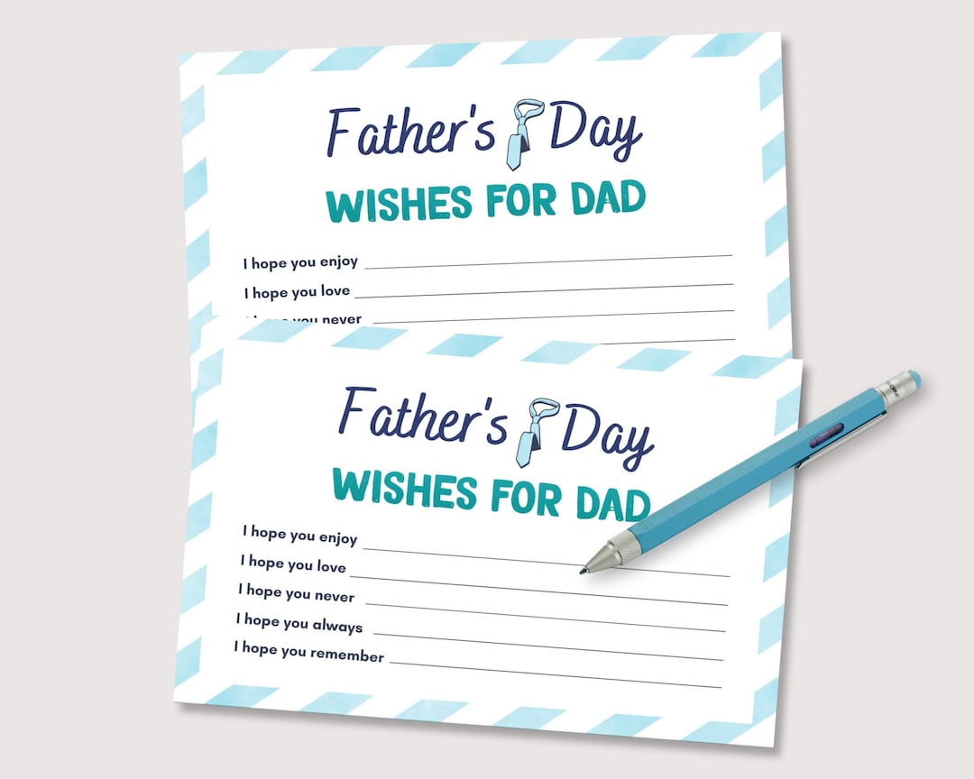 Printable Fathers Day Card, Wishes for Dad, Fathers Day Printable Card ...