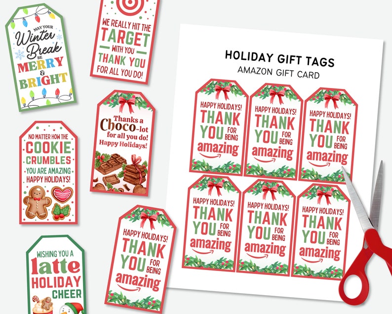 Christmas Staff Appreciation Gift Tags, Christmas Employee Thank You ...