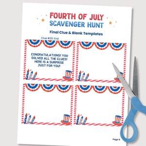 July 4th Scavenger Hunt, Printable 4th of July Treasure Hunt for Kids ...