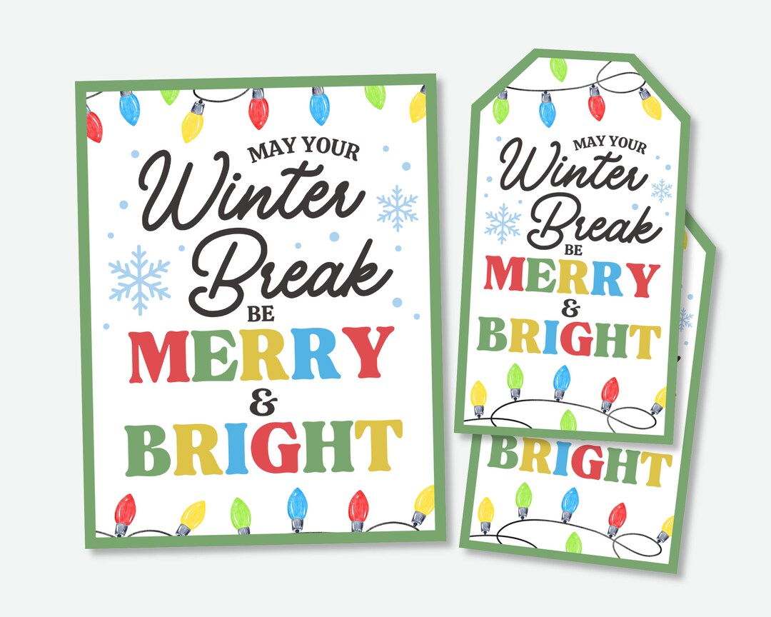 Christmas Winter Break Gift Tag, Christmas Teacher Appreciation Gift ...
