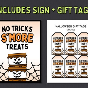 Halloween Smores Treat Tag, Halloween Treat Bag Tags, Smores Halloween ...