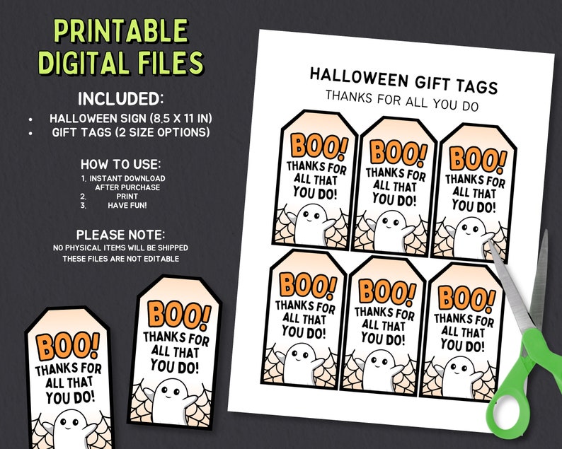 Halloween Thank You Gift Tag, Halloween Teacher Appreciation Gift Tag ...