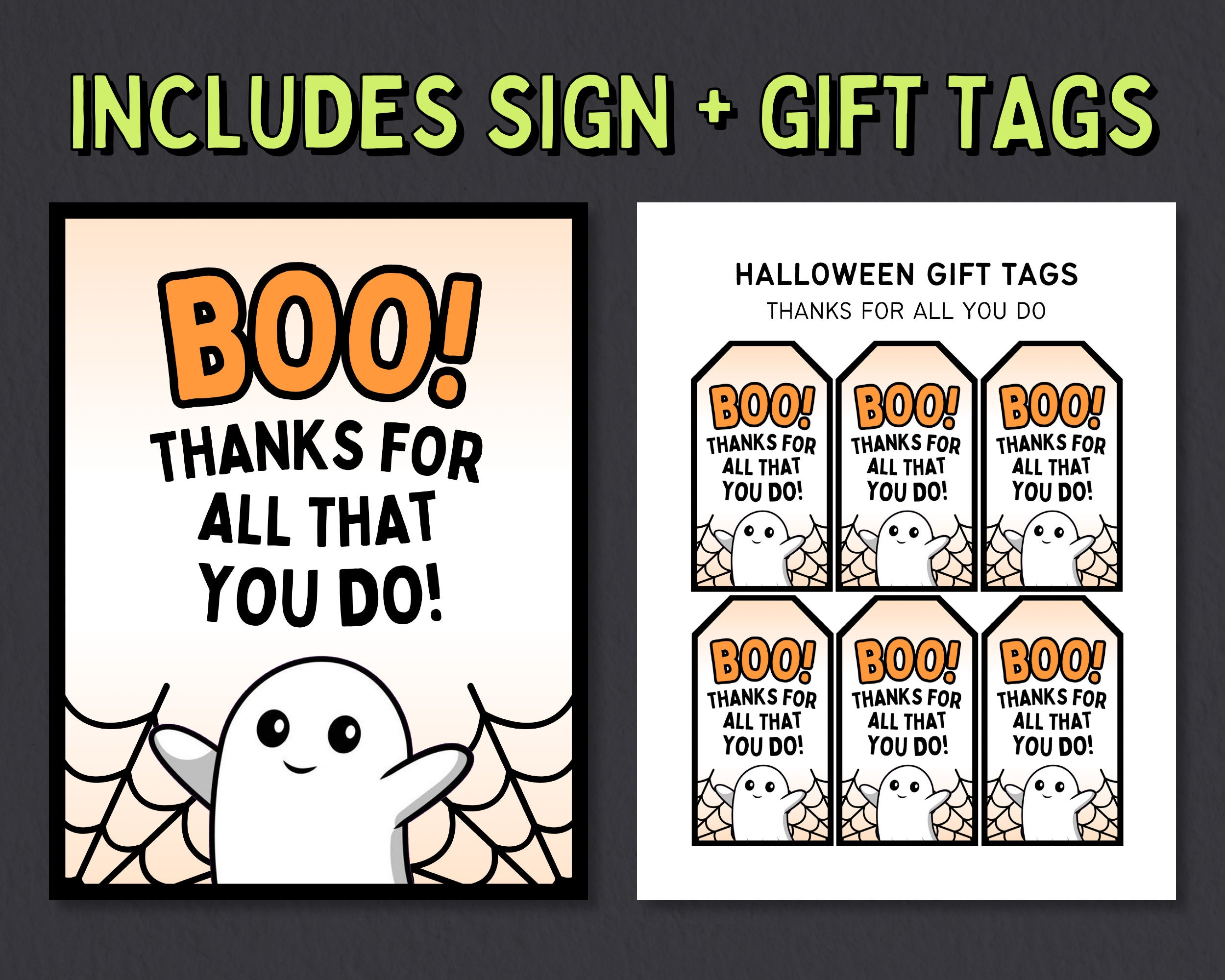Halloween Thank You Gift Tag, Halloween Teacher Appreciation Gift Tag ...