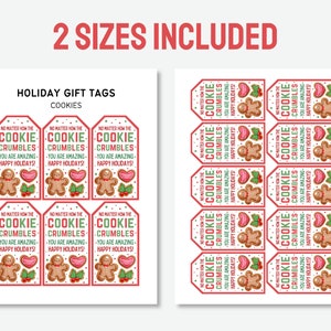 Christmas Cookies Gift Tag, Christmas Staff Appreciation Treat Tag ...