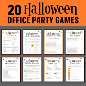 Halloween Party Games for Adults, Printable Halloween Games for Office ...