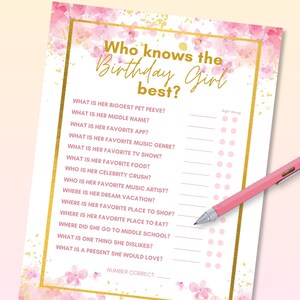 Sweet 16 Birthday Party Games Bundle, Rose Gold Theme, Teenager ...