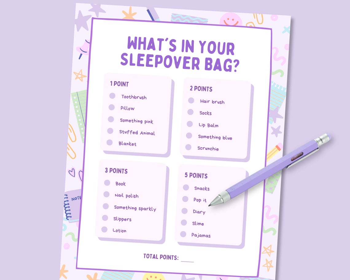 Slumber Party Games Bundle Girls Sleepover Games Tween - Etsy