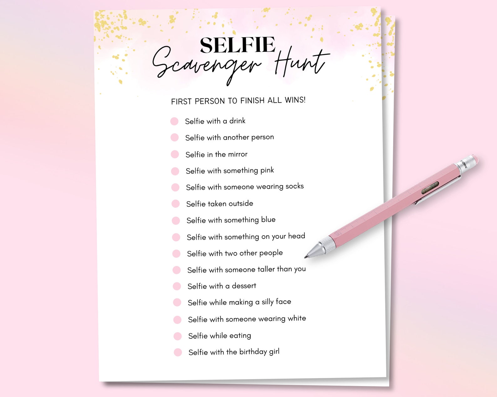 Selfie Scavenger Hunt Teen Girl Birthday Game Birthday Games - Etsy