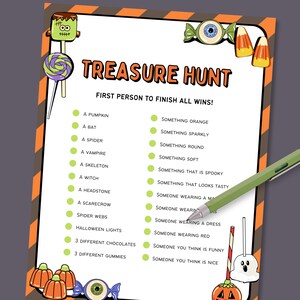 Halloween Treasure Hunt, Halloween Printable Game, Halloween Game for ...