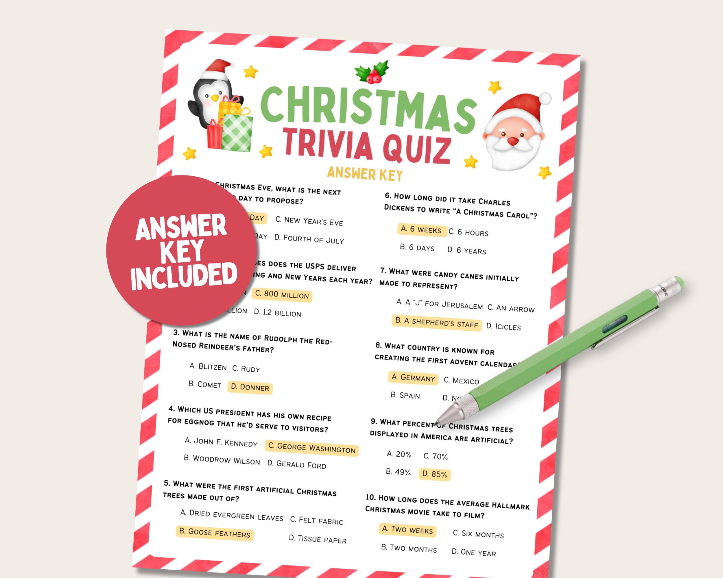 Christmas Trivia for Kids and Adults, Christmas Trivia Questions and ...