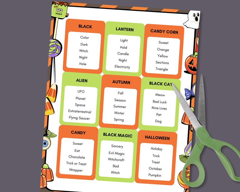 Halloween Forbidden Words Halloween Party Game Halloween - Etsy