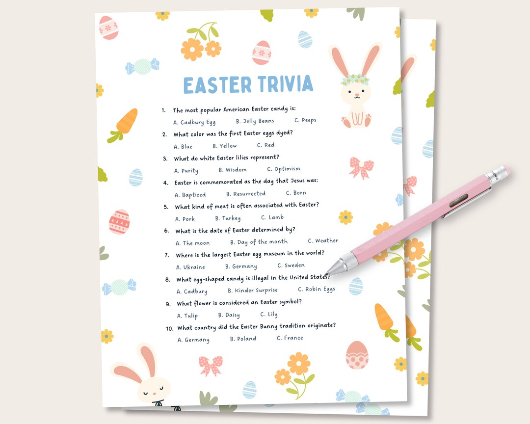 Easter Trivia Game, Easter Trivia Quiz, Easter Friendly Feud Game ...