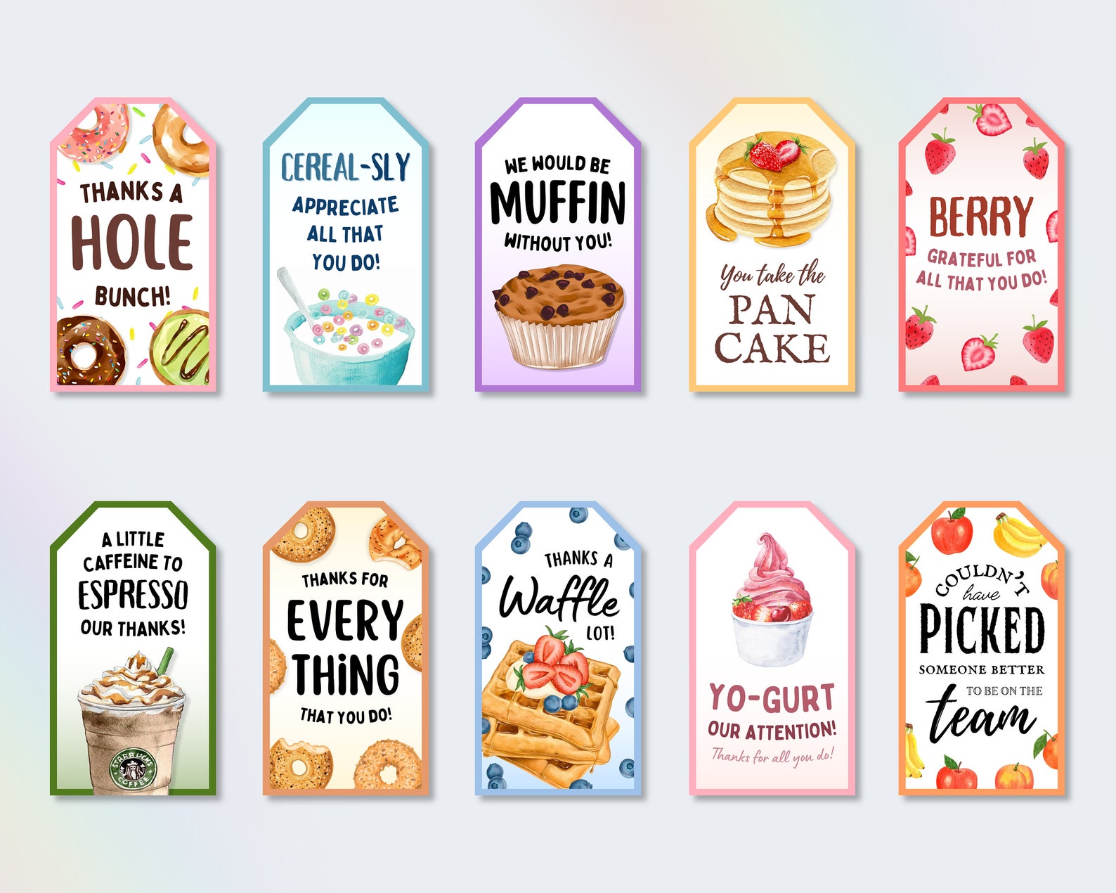 20 Employee Brunch Appreciation Gift Tag & Sign Bundle - Etsy