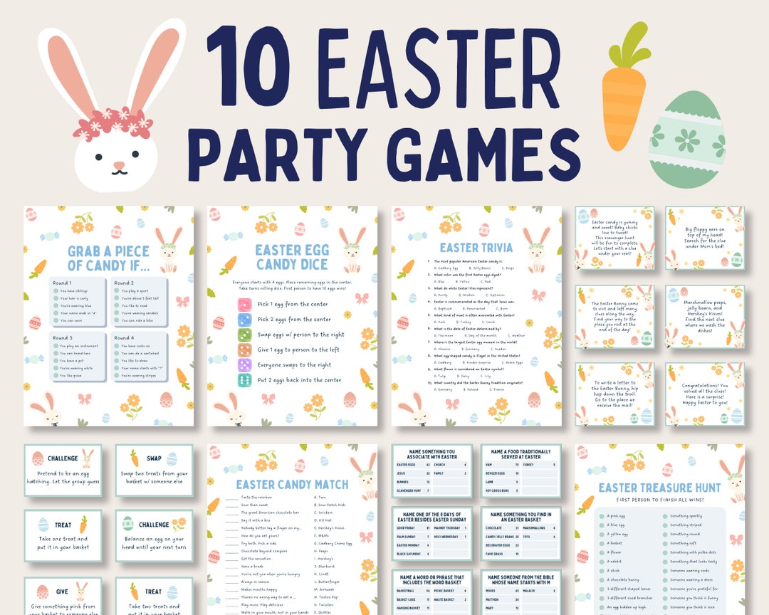 Easter Games Bundle, Easter Games for Family, Printable Easter Party ...