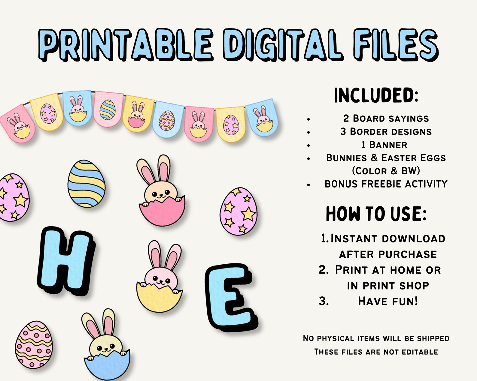 Easter Bulletin Board Kit, Spring Bulletin Board Kit, Easter Bunny ...