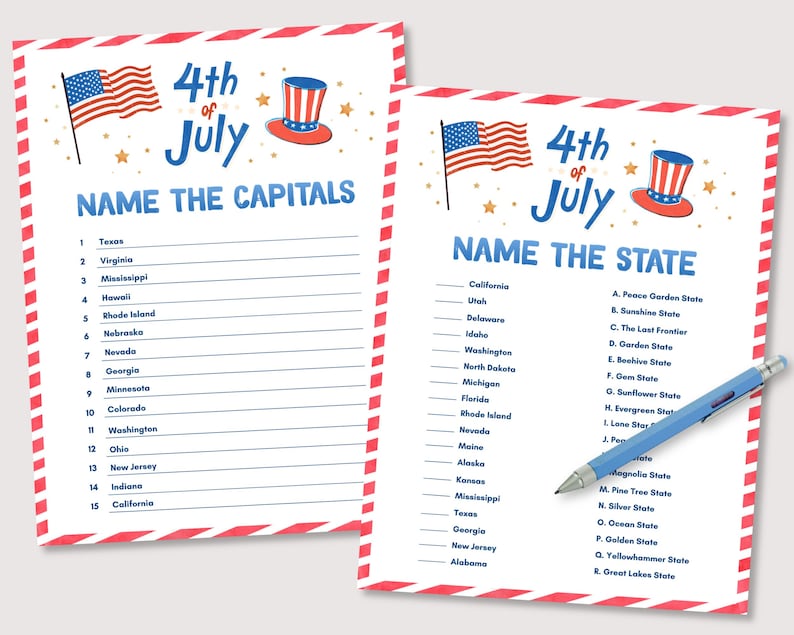 4th of July Games Bundle, Printable Fourth of July Party Games, July ...