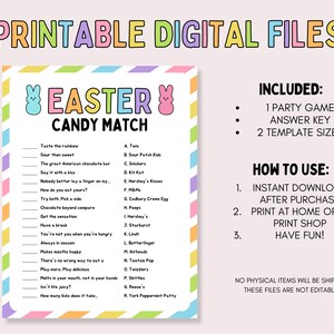Easter Candy Match Up, Easter Candy Quiz, Easter Classroom Activity ...