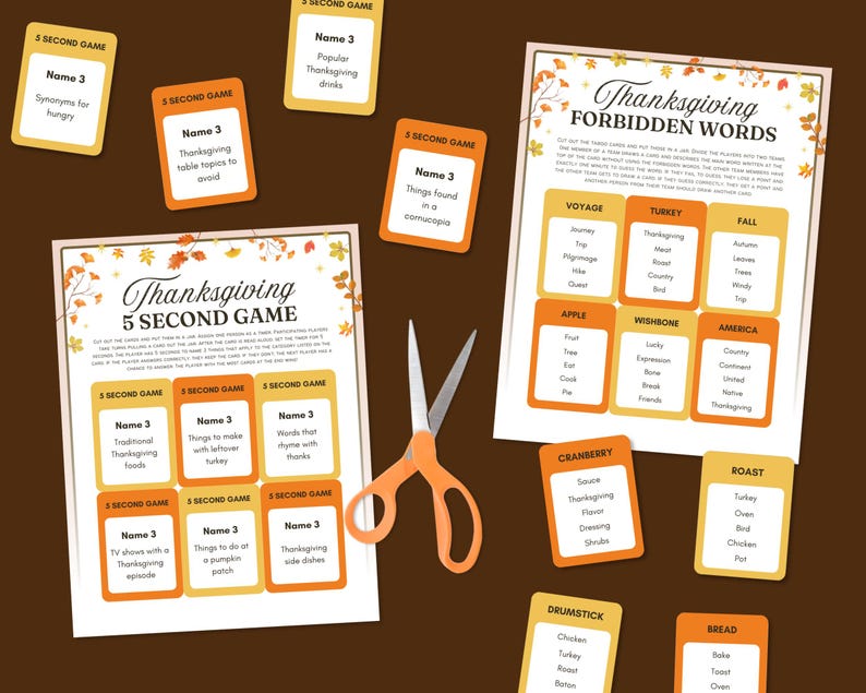 20 Thanksgiving Office Party Games Printable Bundle, Holiday Work Party ...