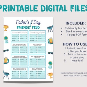 Fathers Day Family Feud, Fathers Day Trivia Feud, Fathers Day Game for ...