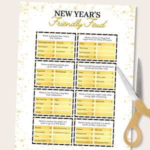 New Years Friendly Feud Game, New Years Family Feud Game, New Years Eve ...