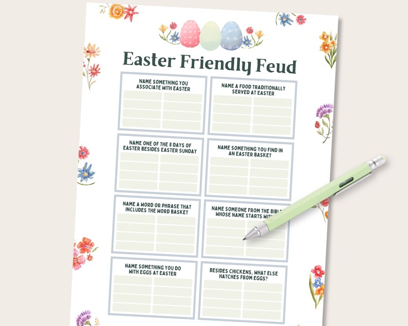 Easter Friendly Feud, Easter Trivia Feud, Easter Family Feud Game ...