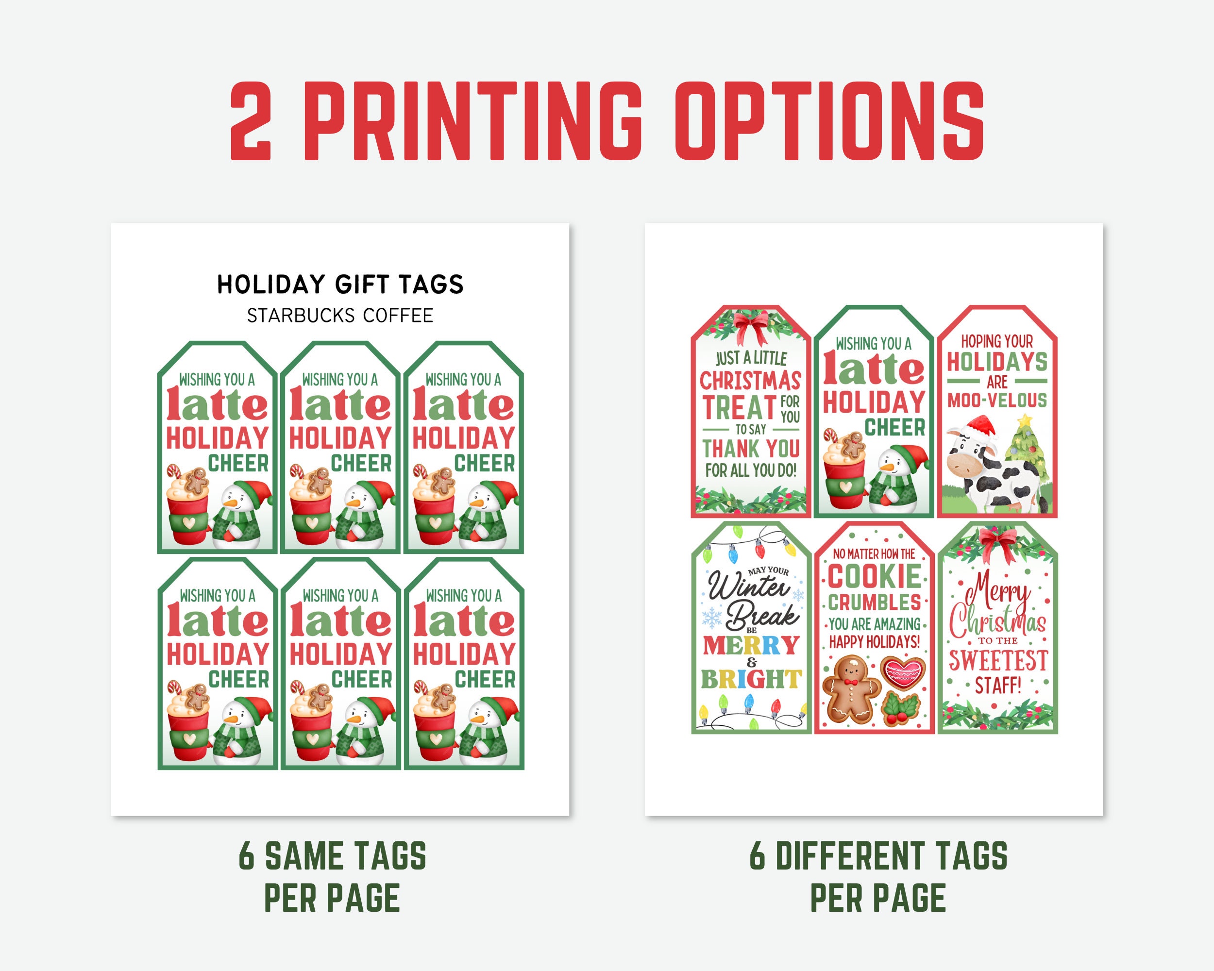 Christmas Staff Appreciation Gift Tags, Christmas Employee Thank You ...