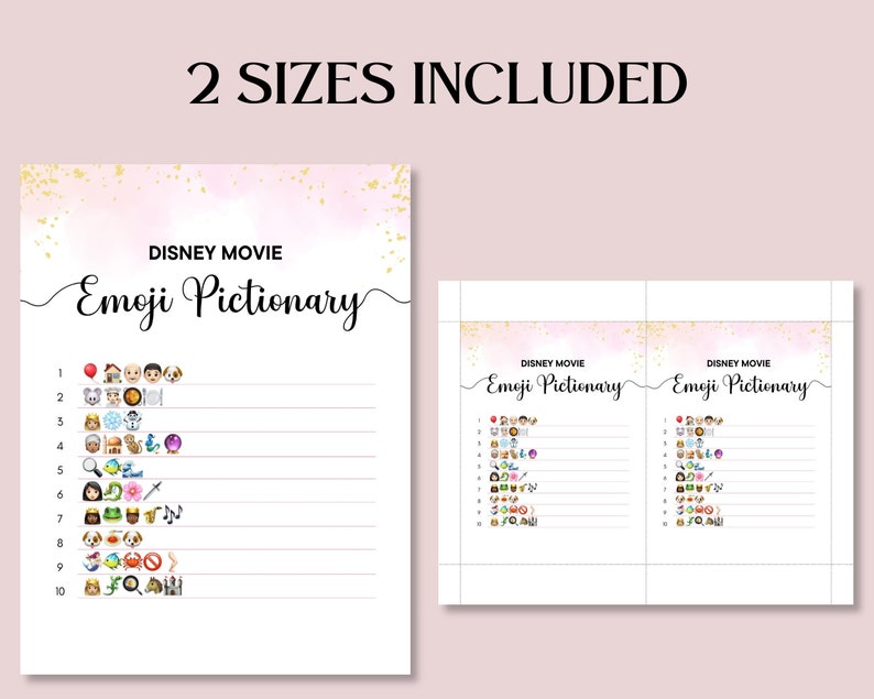 Disney Movie Emoji Pictionary Girls Birthday Party Games - Etsy