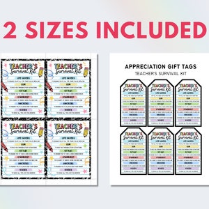 Teacher Survival Kit Gift Tag, Teacher Appreciation Week Gift Tag ...