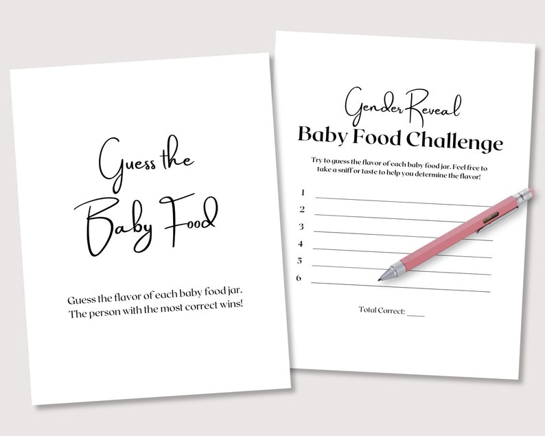 Gender Reveal Games Minimalist Baby Games Baby Shower Games - Etsy