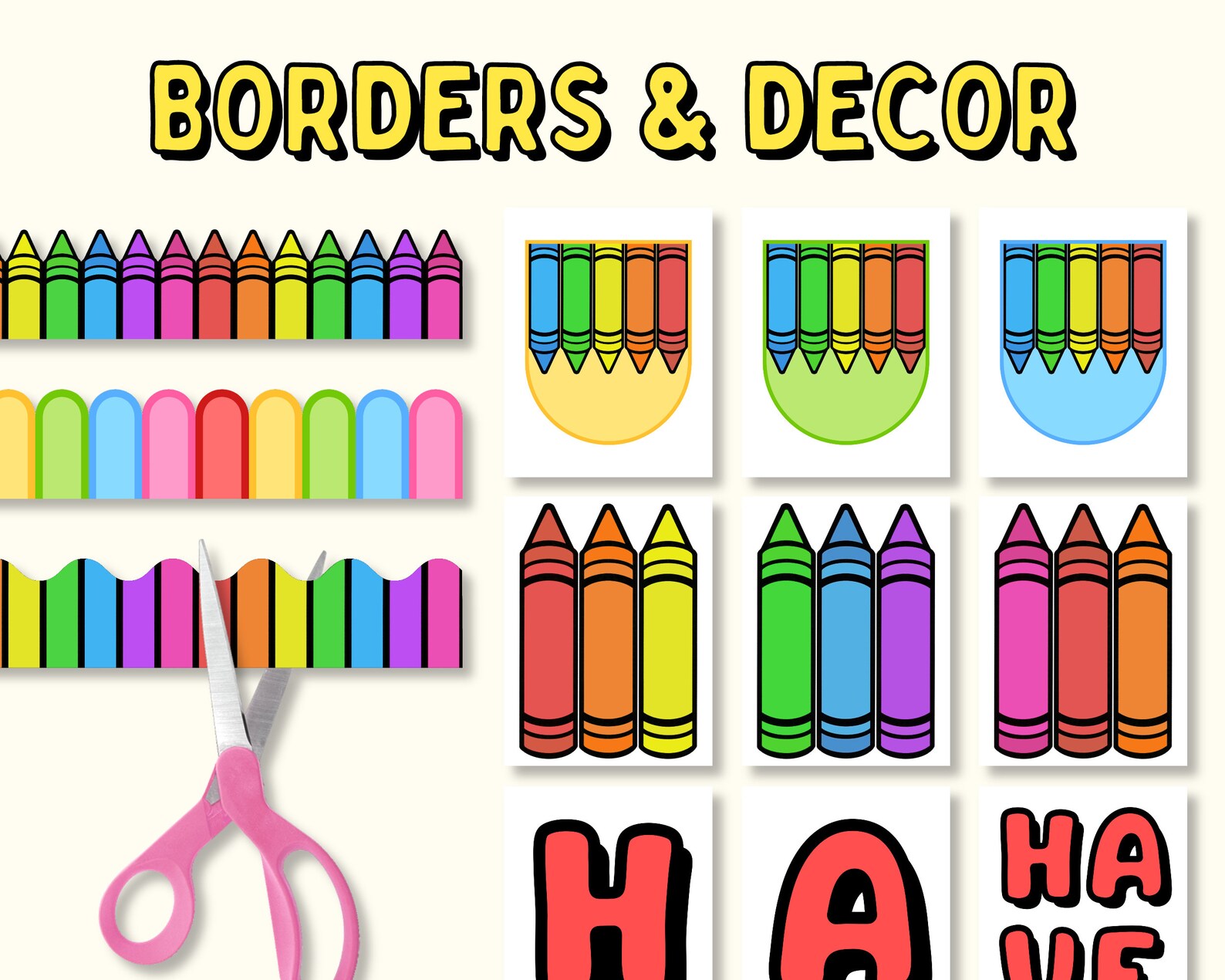 Welcome Back to School Bulletin Board Kit, Crayon Bulletin Board Decor ...