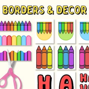 Welcome Back to School Bulletin Board Kit, Crayon Bulletin Board Decor ...