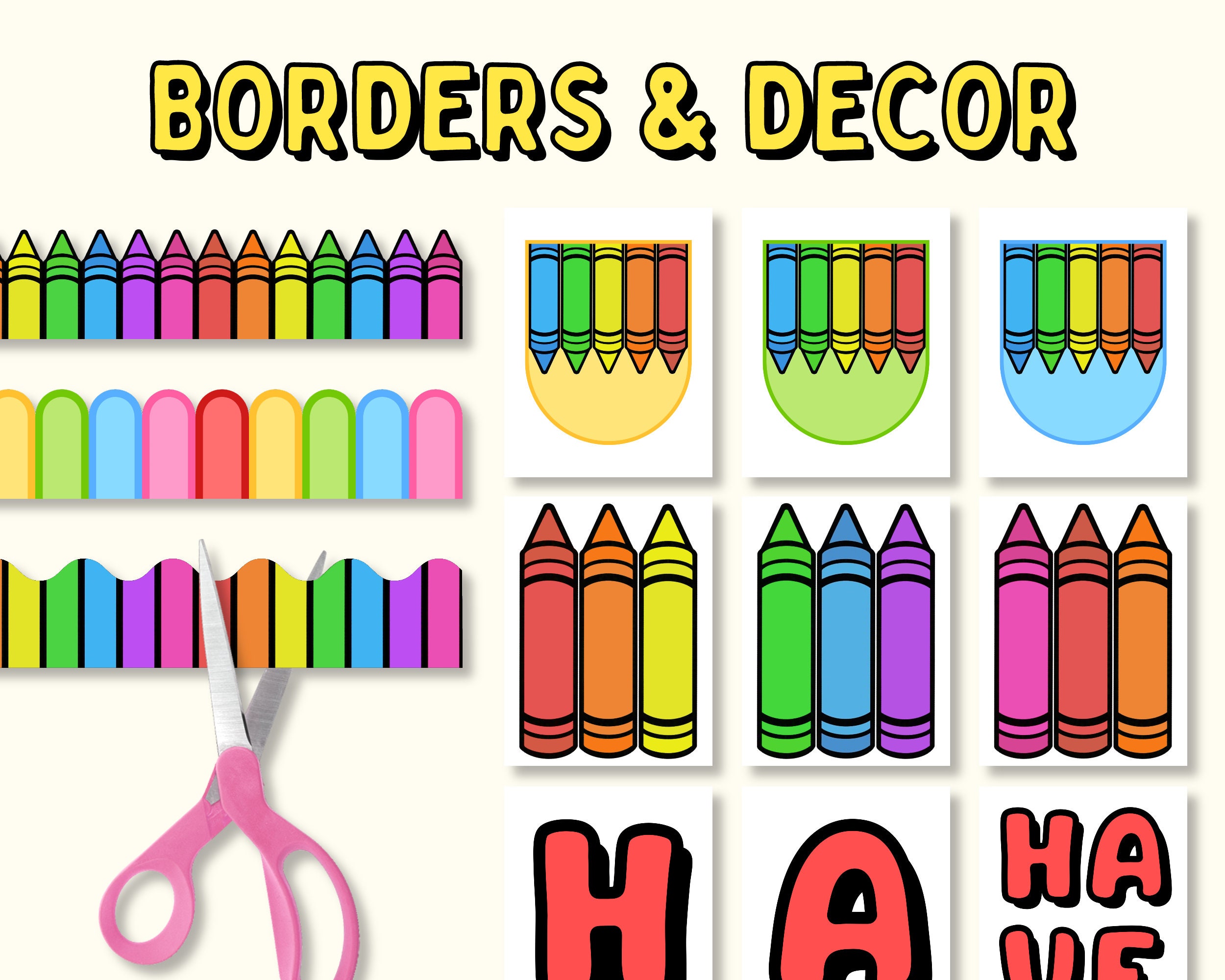 Welcome Back to School Bulletin Board Kit, Crayon Bulletin Board Decor ...