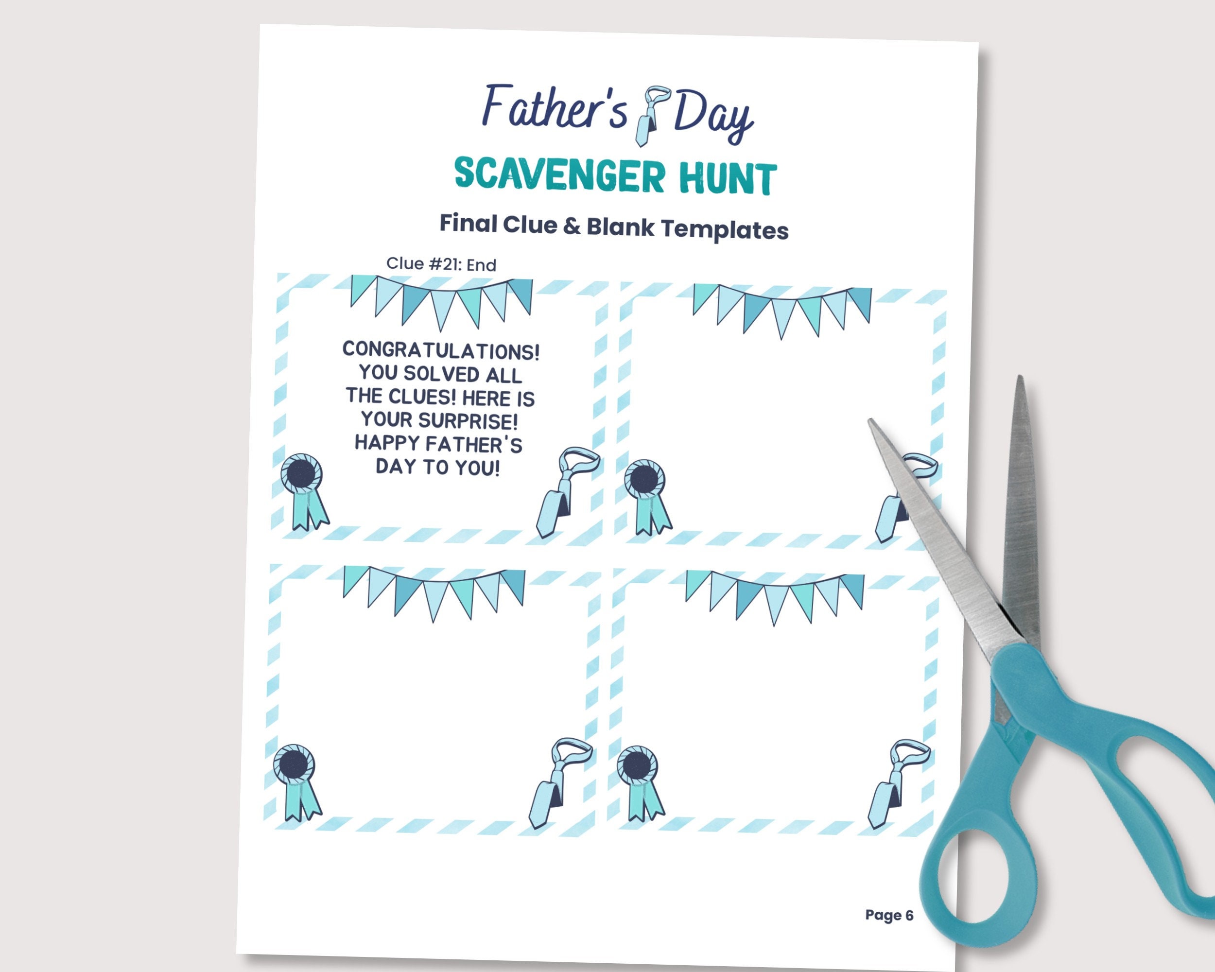 Fathers Day Scavenger Hunt, Printable Fathers Day Treasure Hunt ...