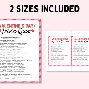 Valentines Day Trivia Game, Valentine Day Party Game for Kids ...