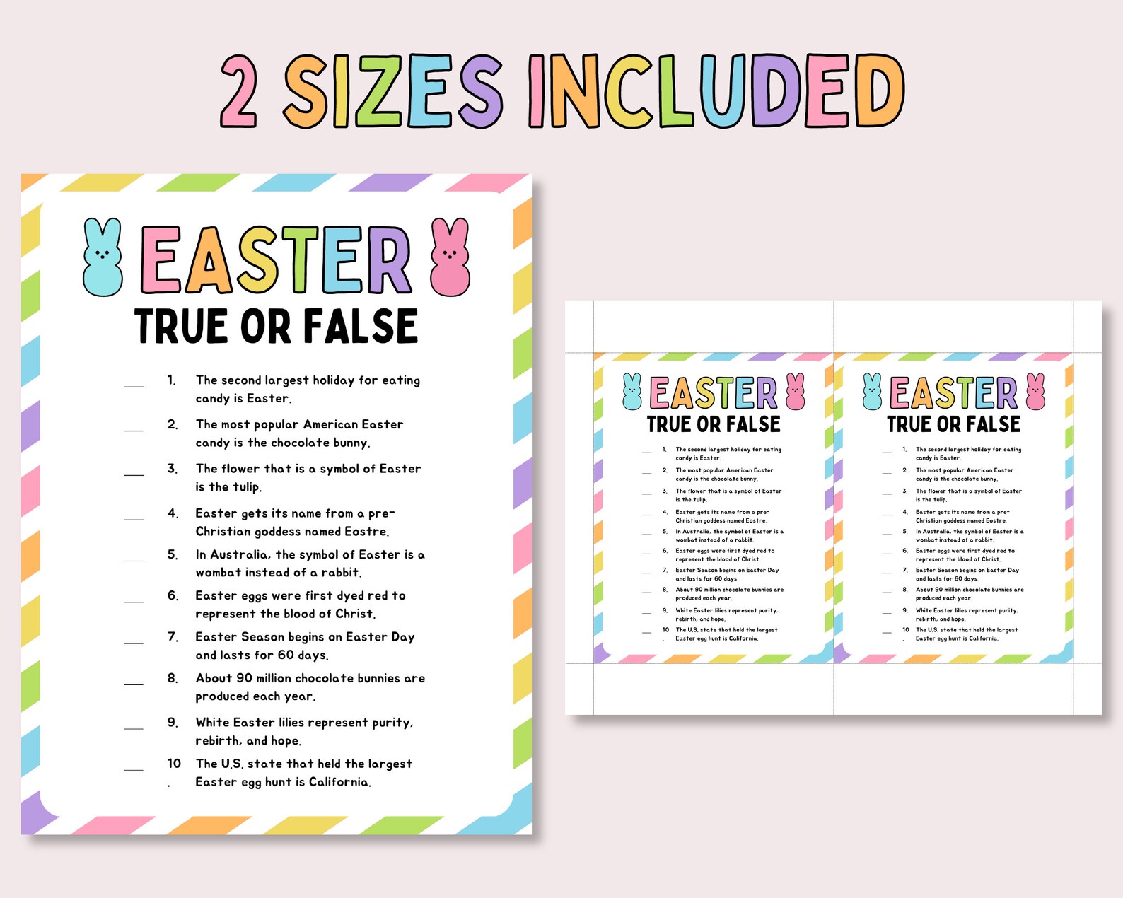 Easter True or False, Easter Trivia Quiz, Easter Trivia Game, Easter ...
