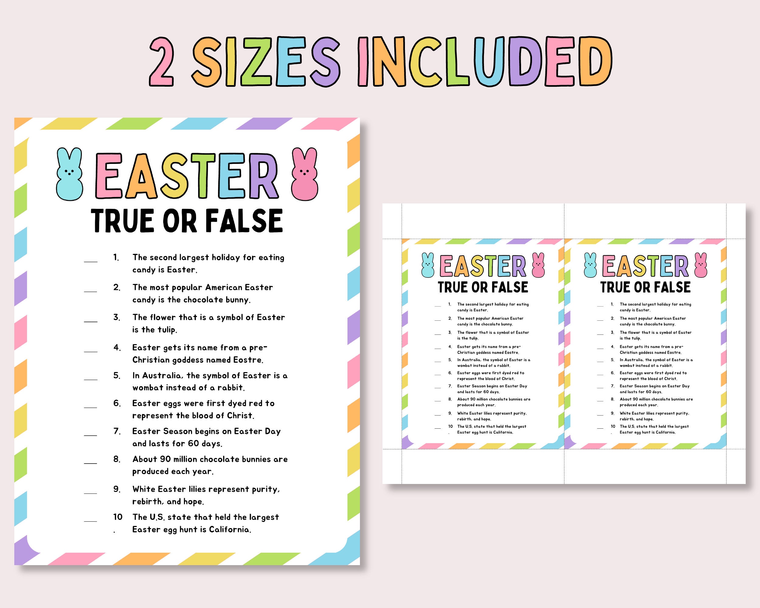 Easter True or False, Easter Trivia Quiz, Easter Trivia Game, Easter ...