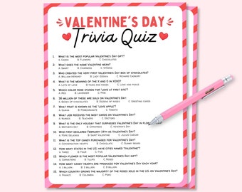 Valentines Day Trivia Game, Valentine Day Party Game for Kids ...