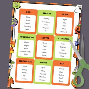 Halloween Forbidden Words, Halloween Party Game, Halloween Game for ...