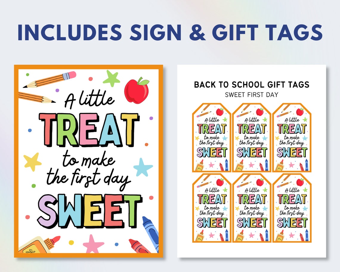 Back to School Gift Tag for Students, First Day of School Treat Tag ...
