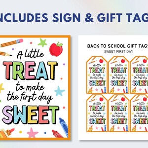 Back to School Gift Tag for Students, First Day of School Treat Tag ...