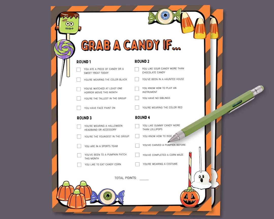 Halloween Grab Candy If Game, Halloween Party Game, Halloween Printable ...