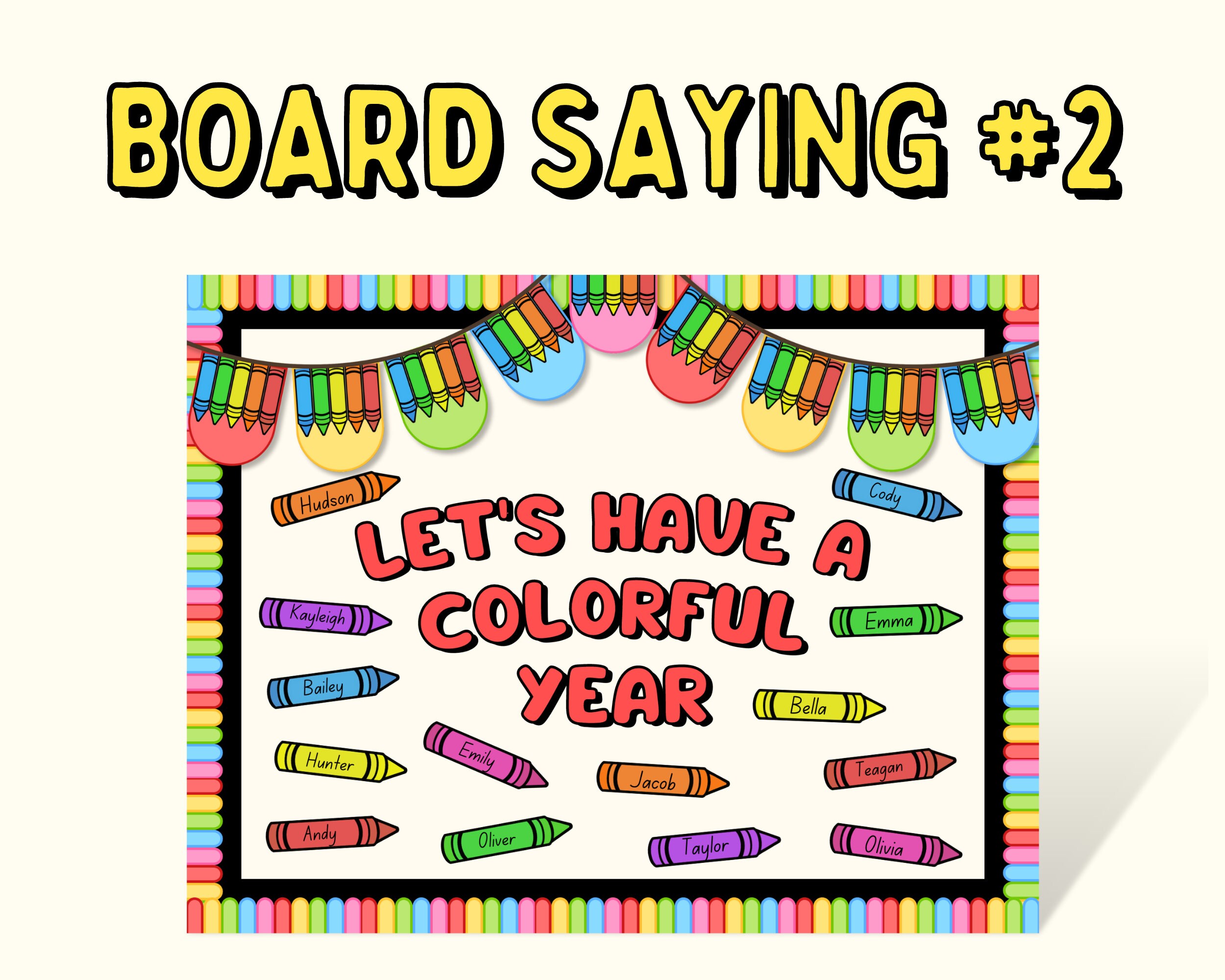 Welcome Back to School Bulletin Board Kit, Crayon Bulletin Board Decor ...