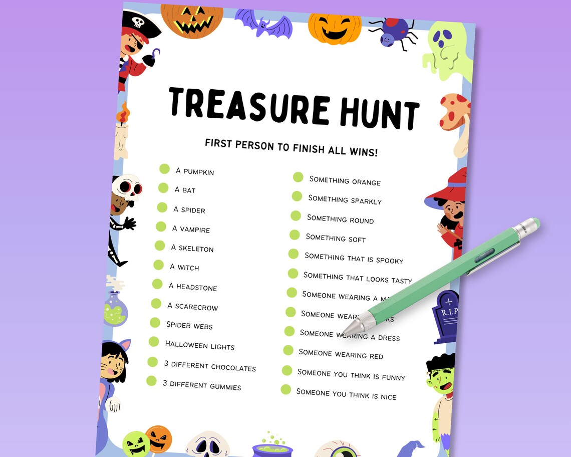 Halloween Treasure Hunt Halloween Printable Game Halloween - Etsy
