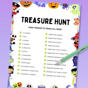Halloween Treasure Hunt, Halloween Printable Game, Halloween Game for ...