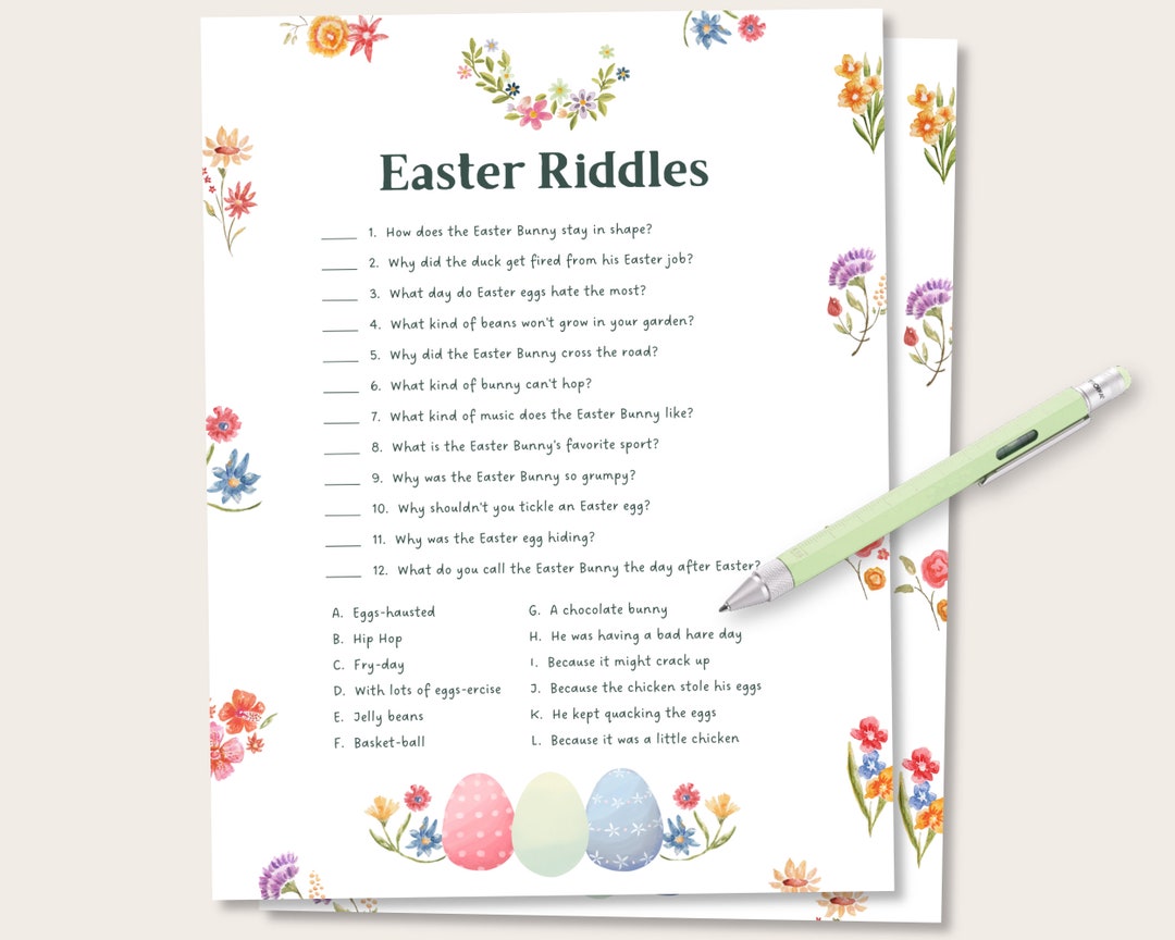 Easter Riddles, Easter Riddles for Kids, Fun Easter Activity for Kids ...