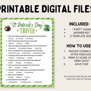 St Patrick's Day Trivia Quiz, St Patrick's Day Trivia Feud Game, St ...
